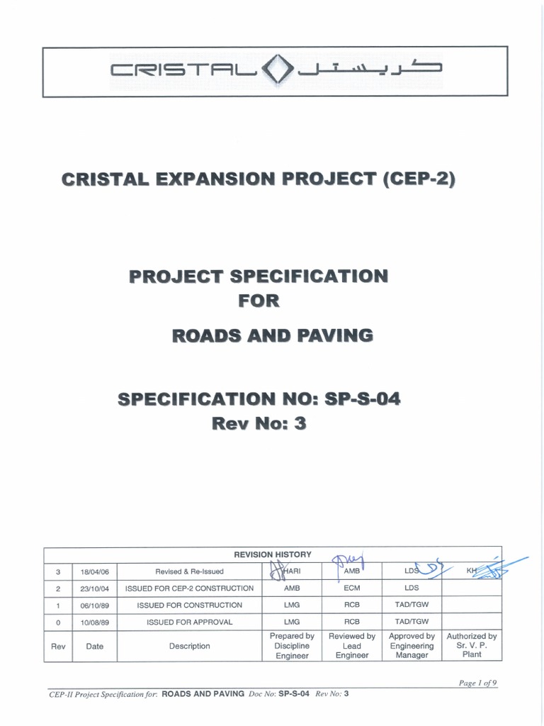 Sp-s-04 - Rev - 3 - Roads & Pavings | PDF | Road | Road Surface