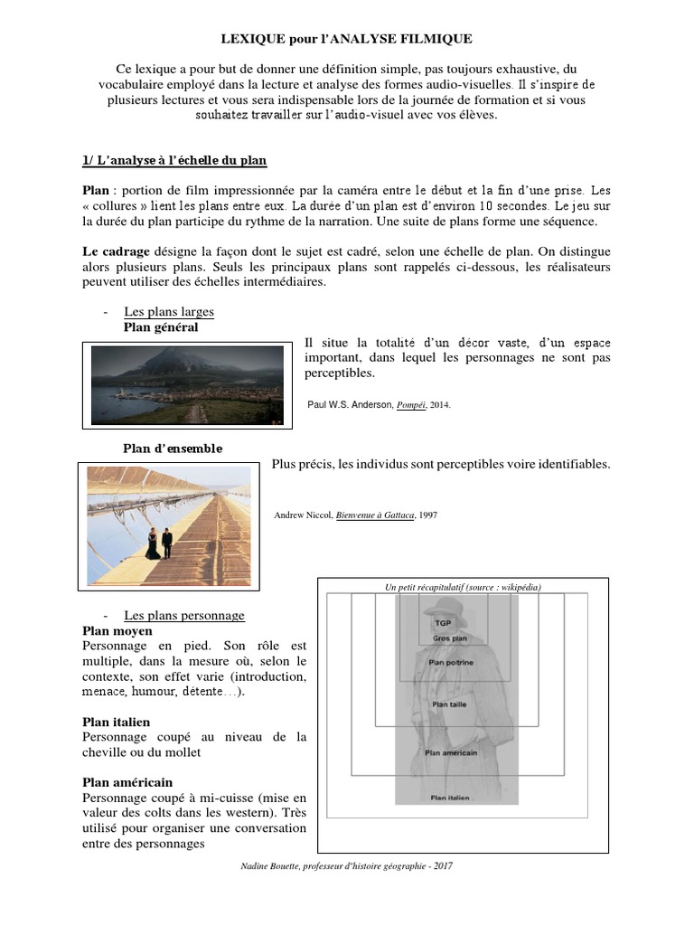 Lexique Analyse Filmique | PDF | Cinématographie