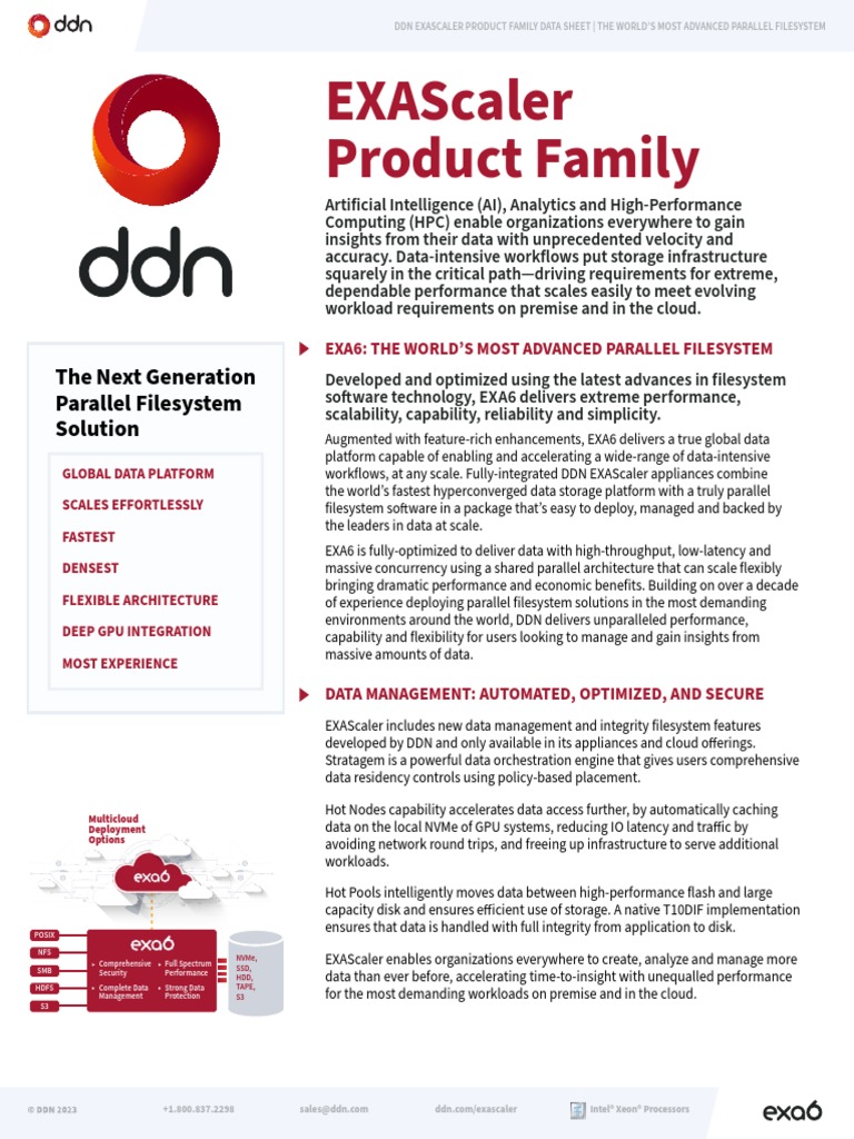 DDN Exa Data Sheet 2023 | PDF | Cloud Computing | Information Technology Management