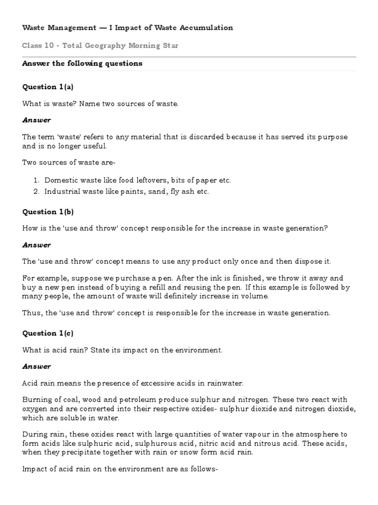 Waste Management 1 | PDF | Waste | Eutrophication
