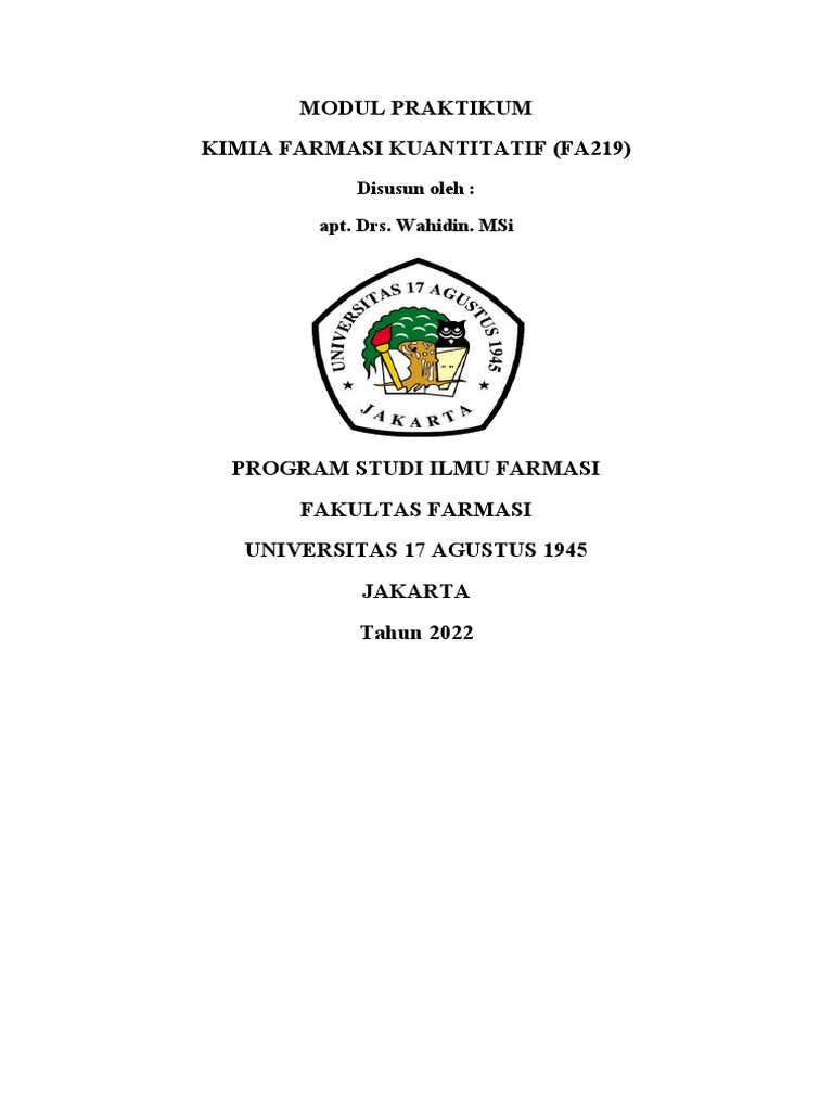 Modul Prakt Kimia Anal Kuant 08112022 | PDF