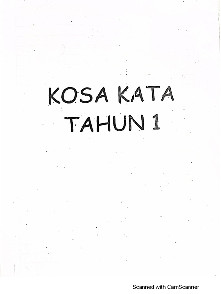 STD 1 Kosa Kata | PDF