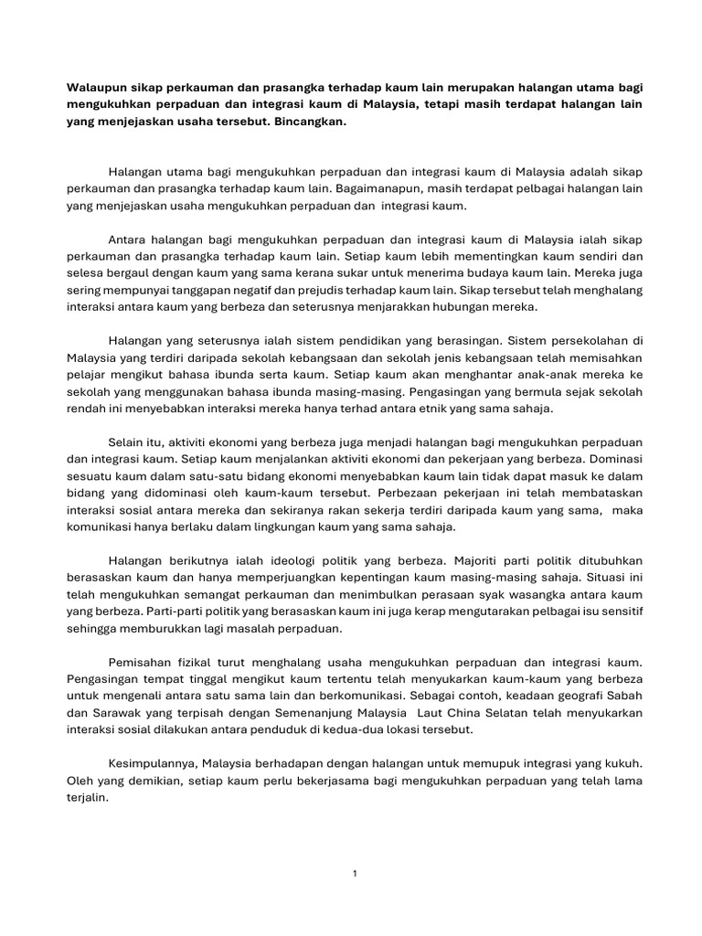 Contoh Esei Sem 2 | PDF