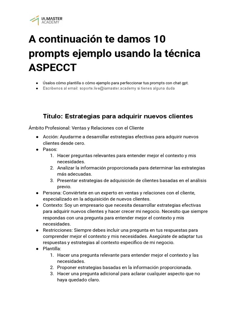 IA Master Prompts - ASPECCT | PDF | Marketing | Facebook
