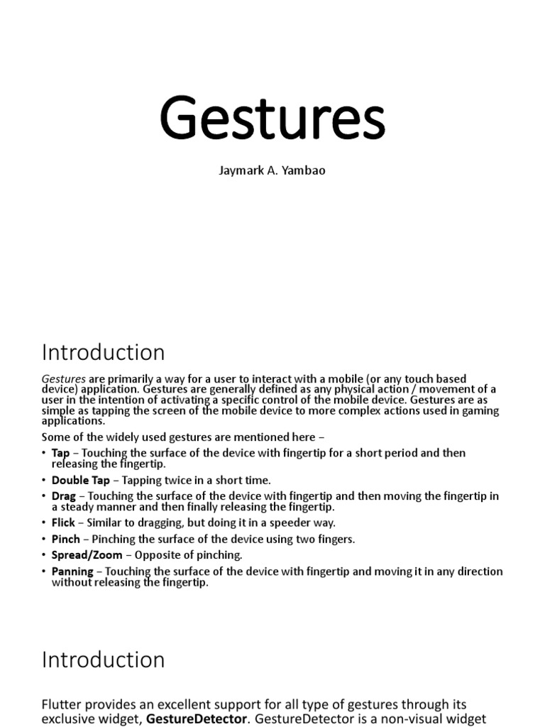 Flutter Gesture | PDF | Gesture | Computer Science