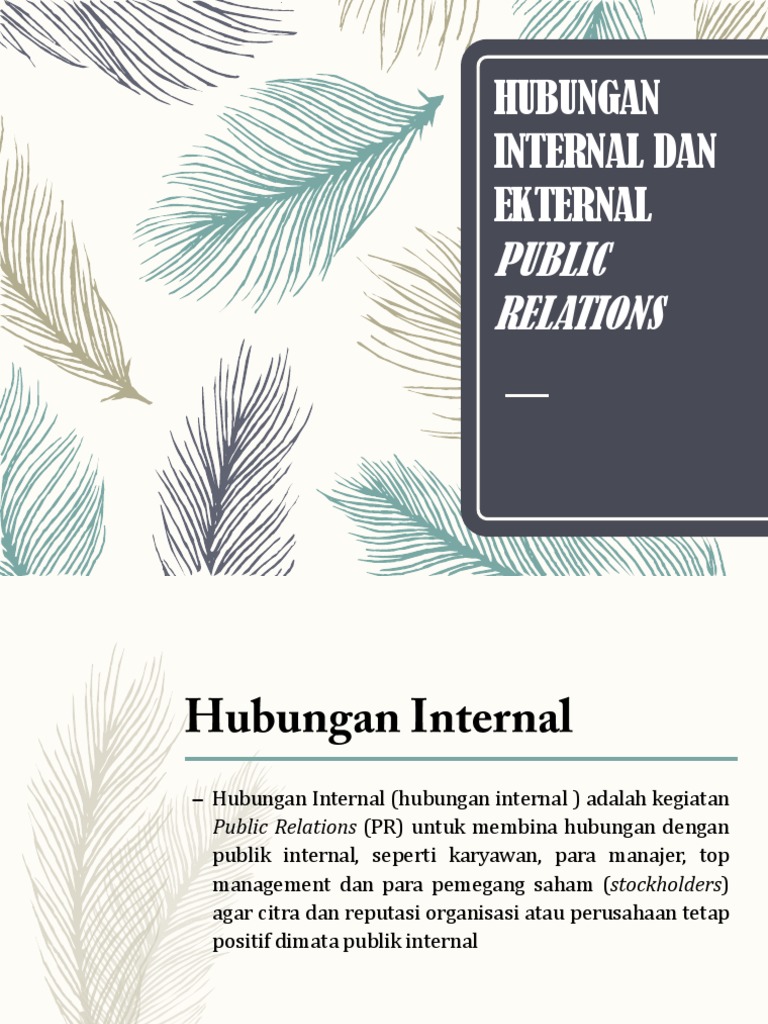 Strategi Hubungan Internal dan Eksternal PR | PDF