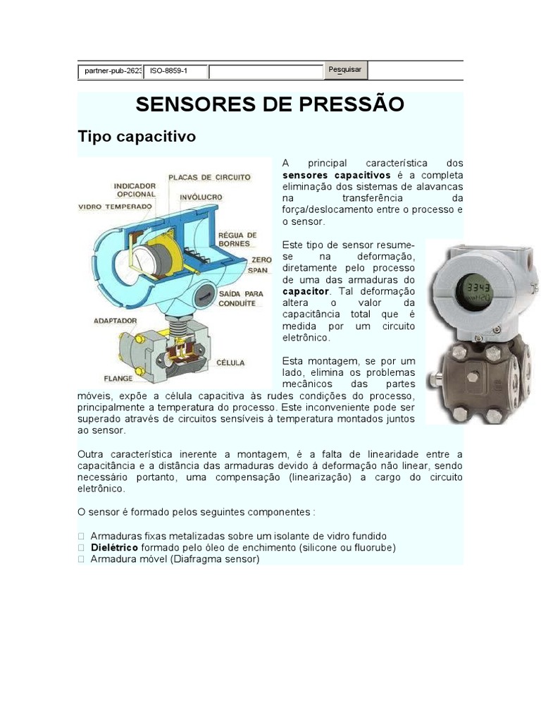 Sensores de Pressão: Tipos e Funcionamento | PDF | Ciências Físicas ...