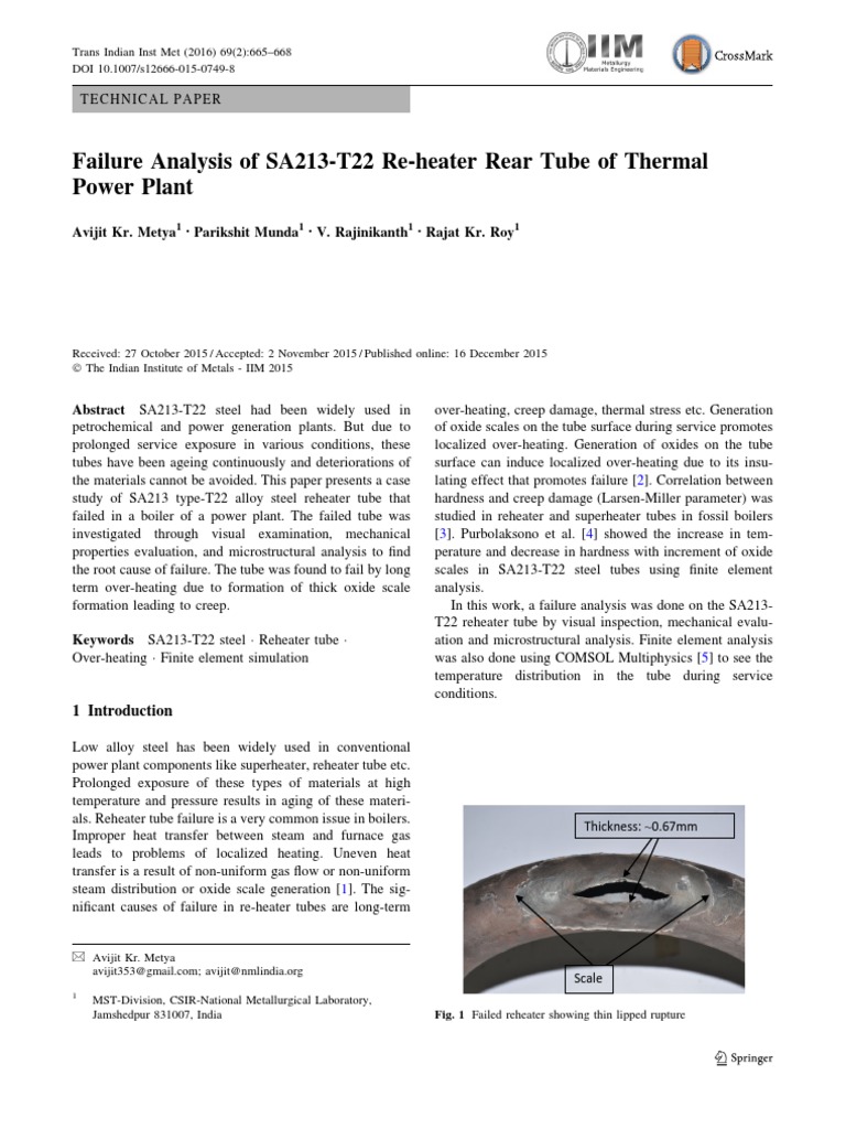 Failed Reheater Showing Thin Lipped Rupture | PDF | Ultimate Tensile ...