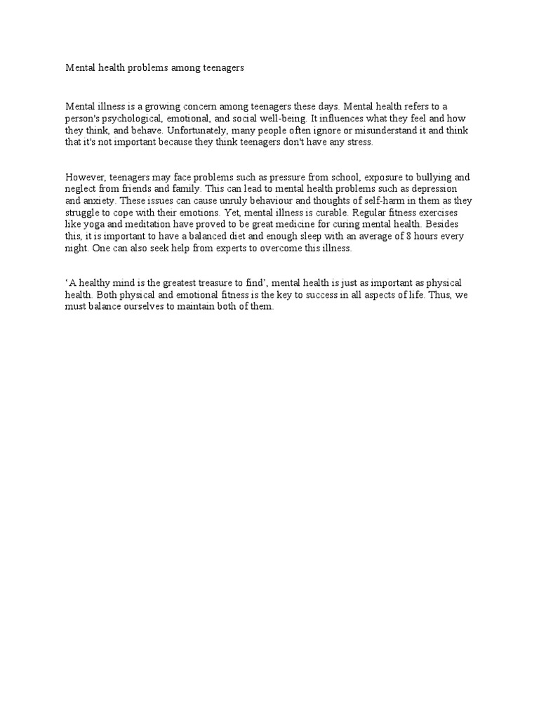 A Healthy Mind Is The Greatest Treasure To Find | PDF