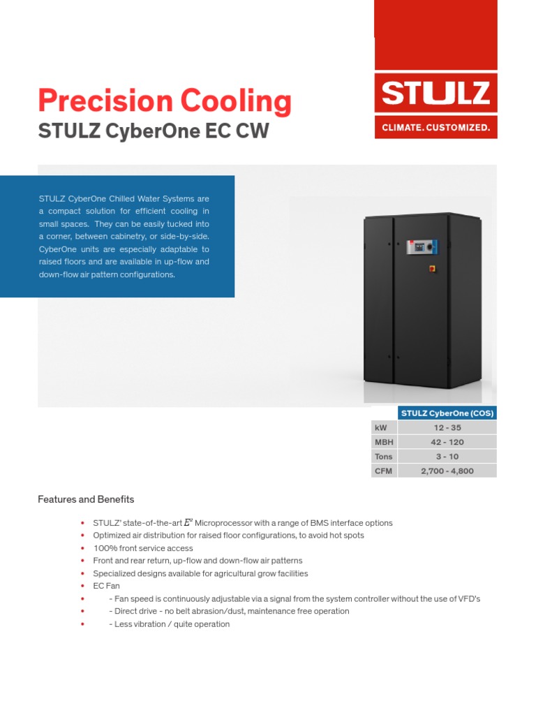 STULZ CyberOne Precision Cooling Units | PDF | Mechanical Engineering ...
