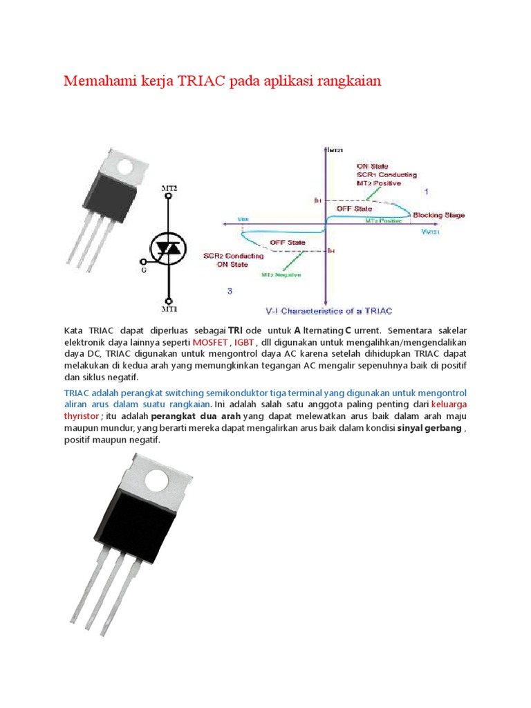 Aplikasi dan Prinsip Kerja TRIAC | PDF