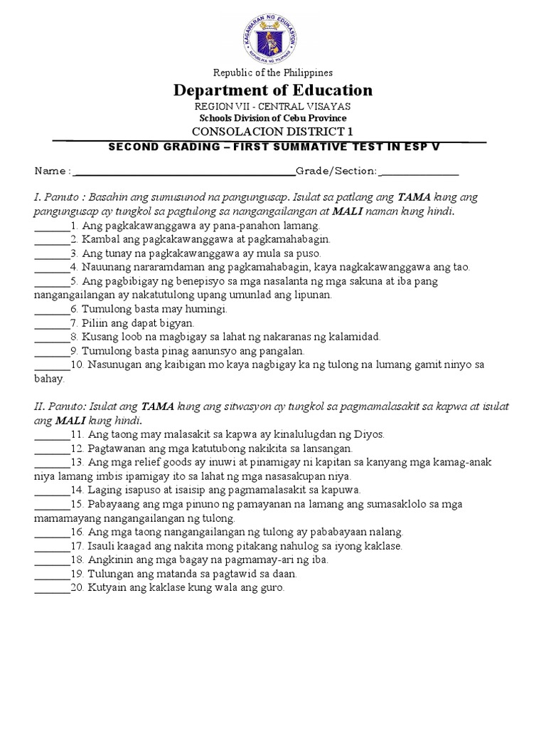 ESP-Set-A-Q2-Summative | PDF
