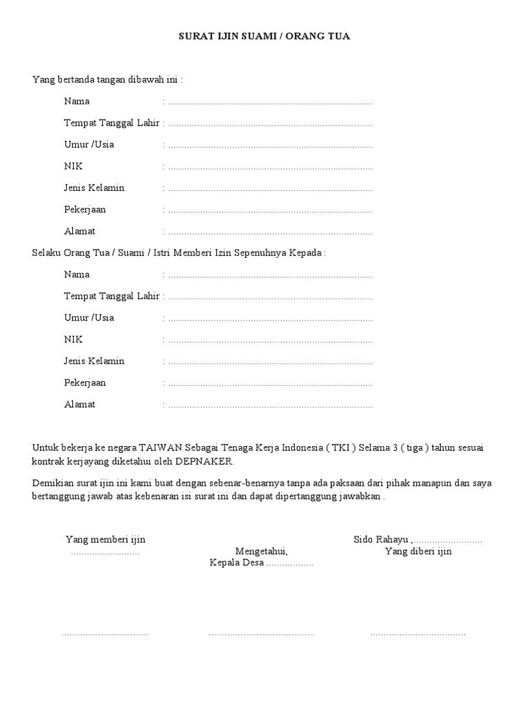 SURAT IJIN SUAMI | PDF