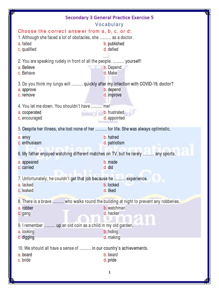 General Practice Exercise 5 | PDF | Great Expectations