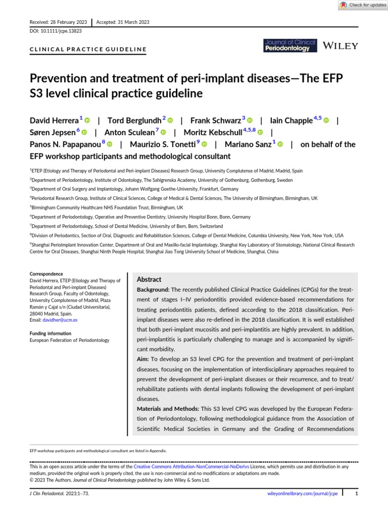 2023 Herrera Et Al - EFP Guidelines Prevention and Treatment of Peri ...