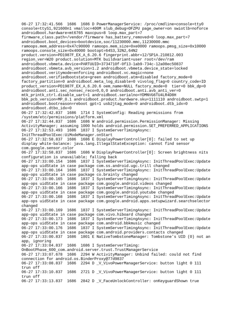 Android System Log Analysis | PDF | Software Engineering | Computing