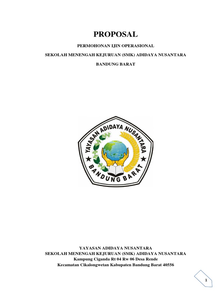 Proposal Pengajuan Ijin Operasional Edit | PDF