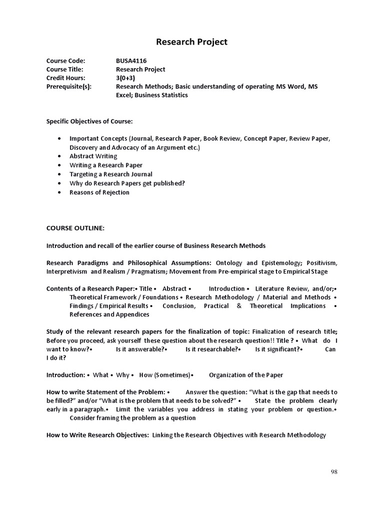 Research Project | PDF | Methodology | Pragmatism