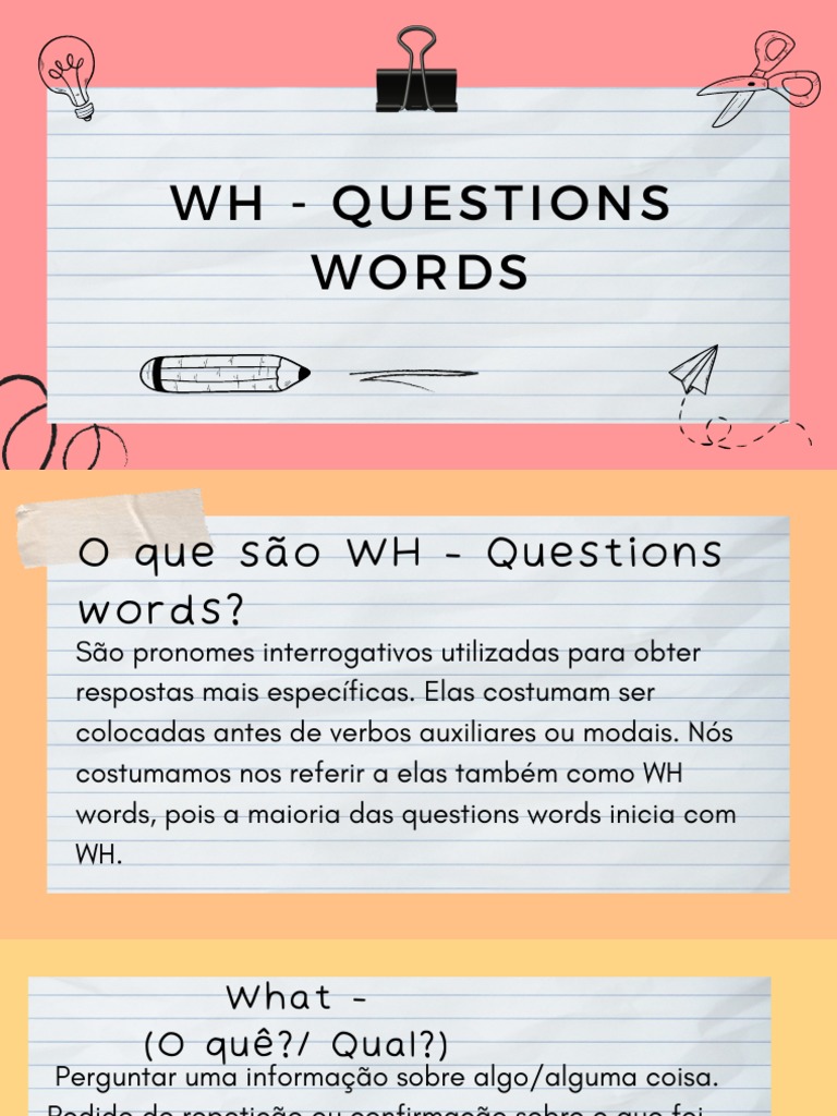 WH - Questions Words | PDF