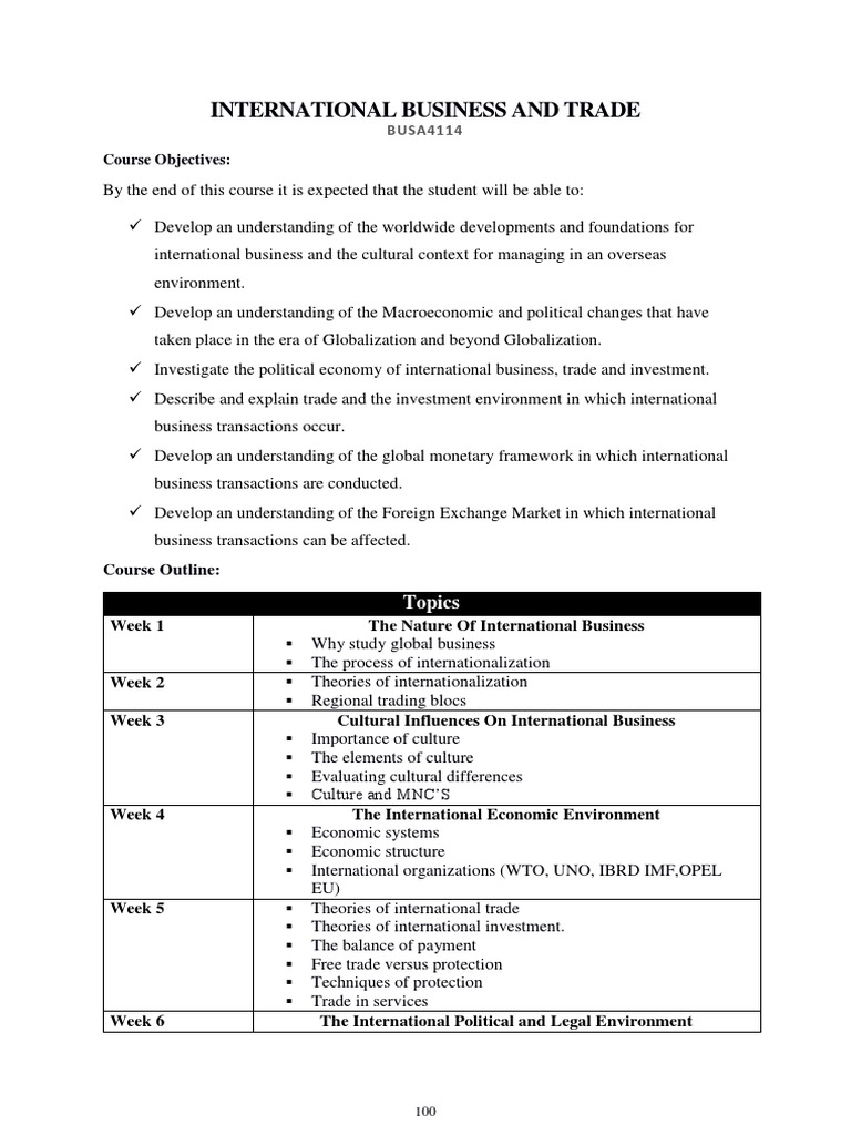 International Business and Trade | PDF | Internationalization ...