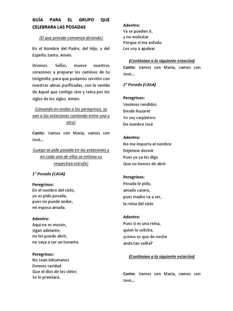 Guía para Celebrar las Posadas | PDF | María, madre de Jesús | San José