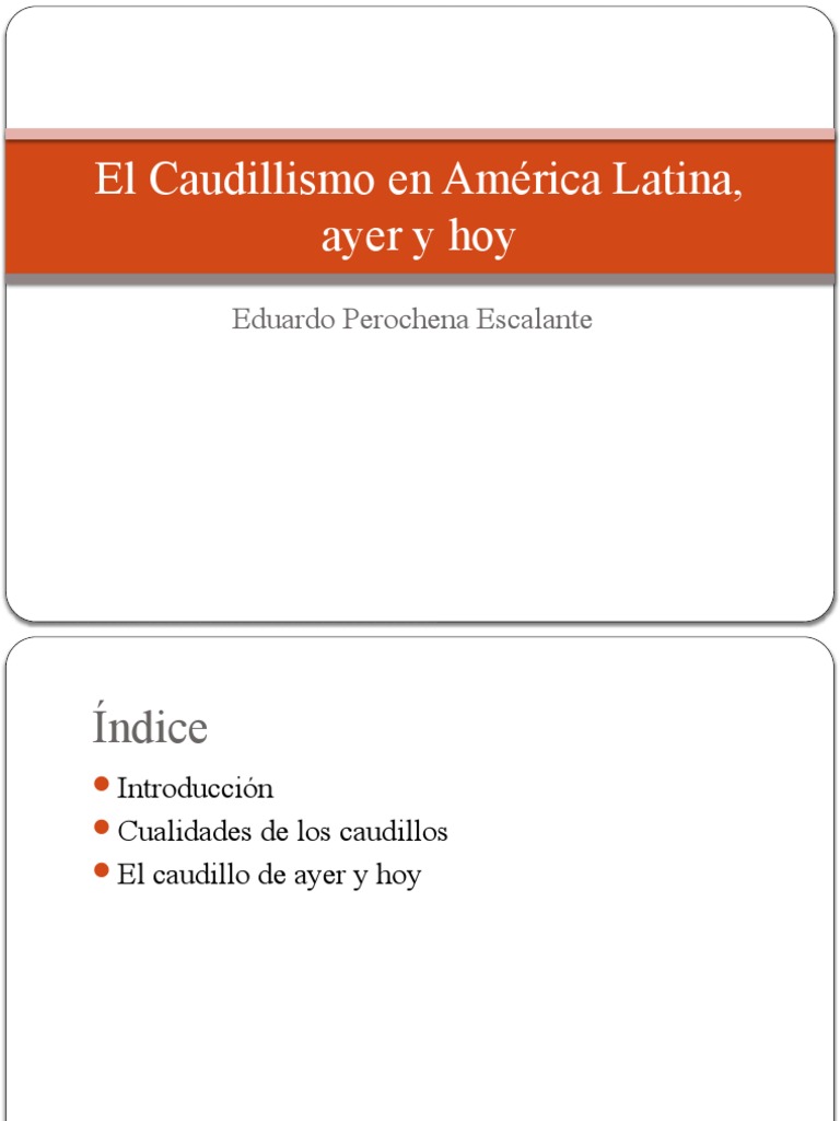 El Caudillismo en América Latina, Ayer y | PDF