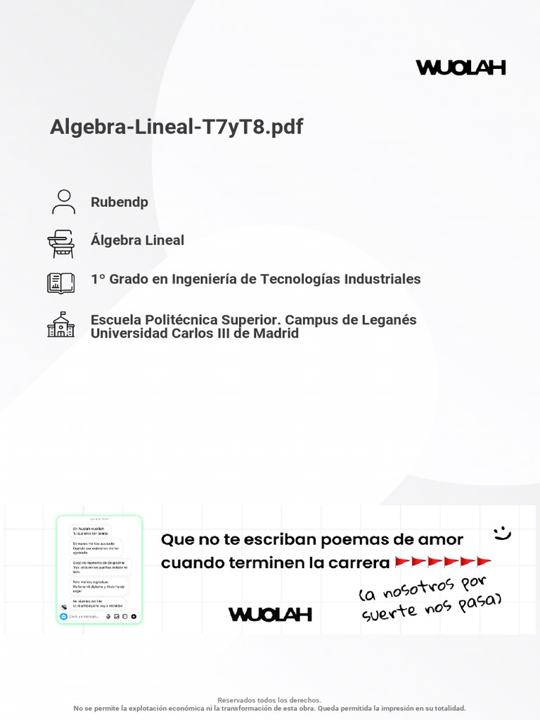Álgebra Lineal Principios Básicos 1 | PDF