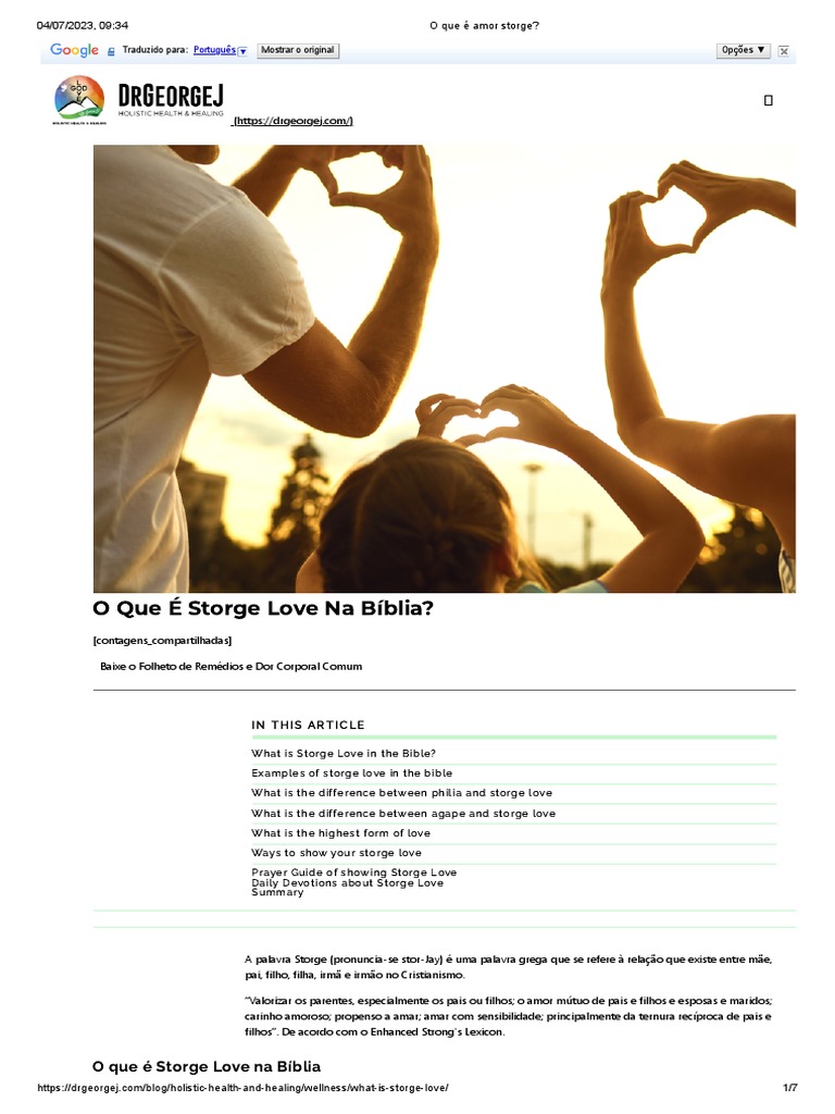 O Que É Amor Storge | PDF | Amor | Deus