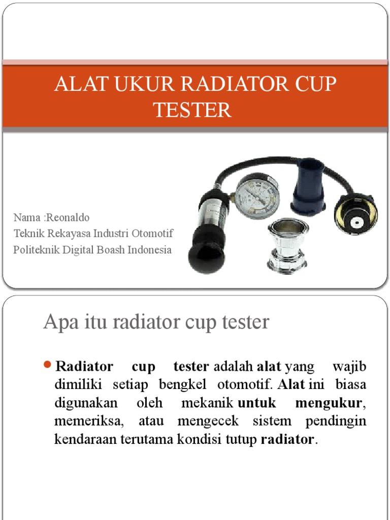 ALAT UKUR RADIATOR CUP TESTER (REONALDO) | PDF