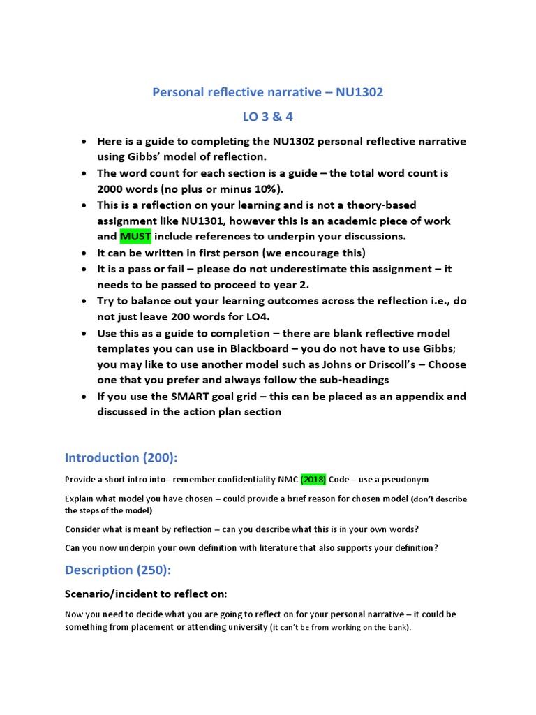 Nu1302 Adapted Gibbs Reflective Cycle | PDF | Feeling | Communication