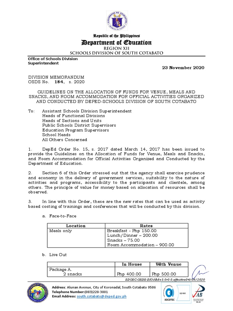 Department of Education: 23 November 2020 | PDF
