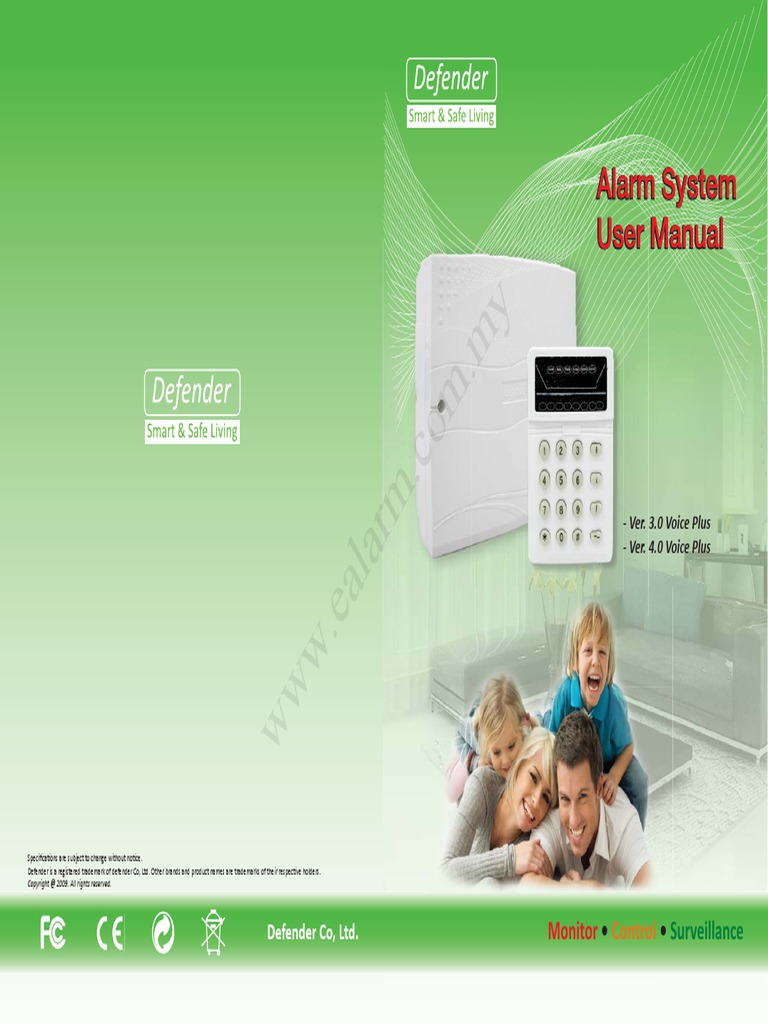 Defender Alarm 8zones User Manual | PDF | Waste | Security Alarm