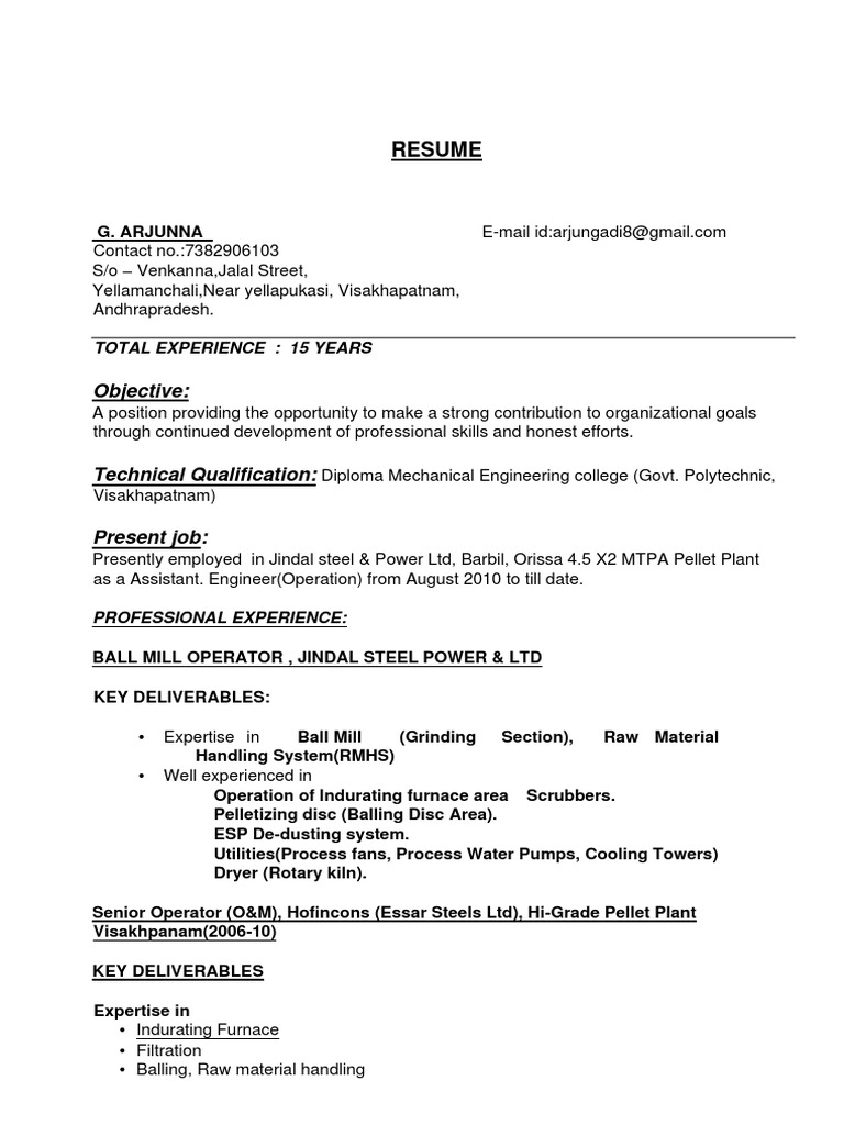 Resume: Objective | PDF