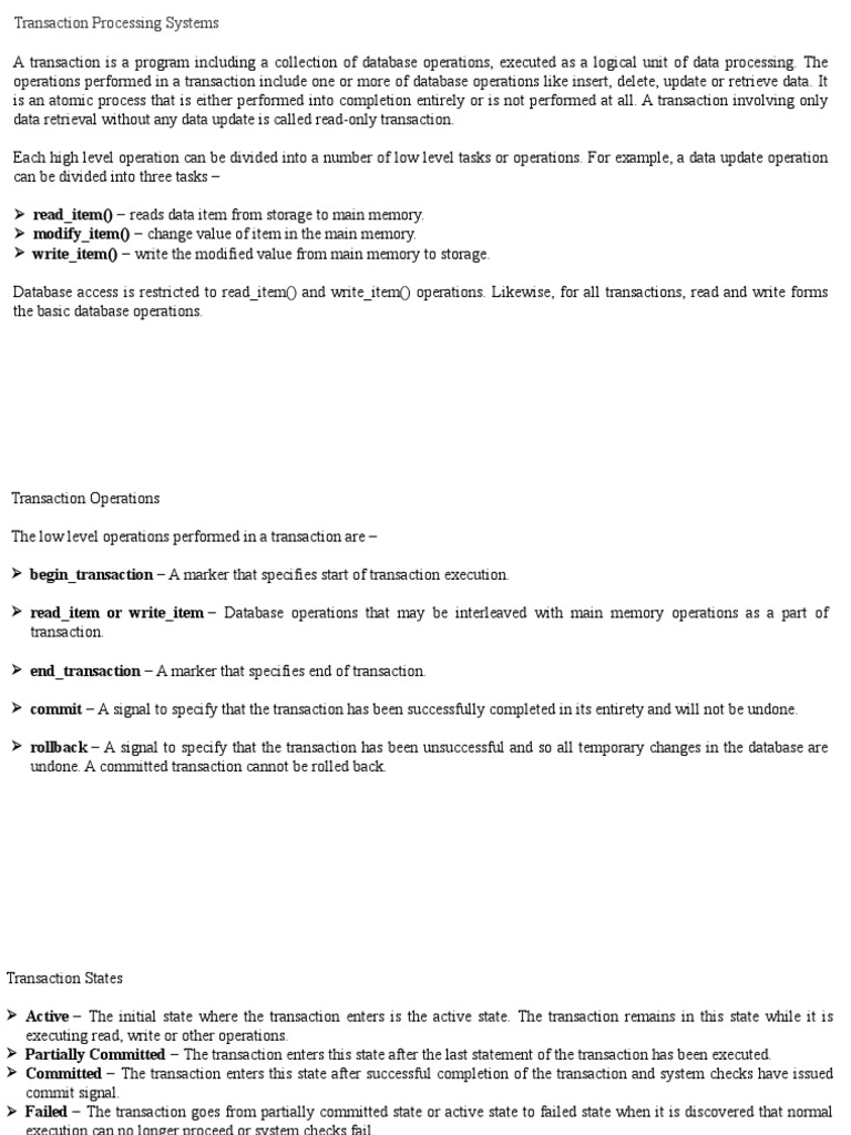 Dbms Unit IV | Download Free PDF | No Sql | Database Transaction
