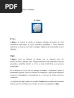 Propiedades y usos del talco mineral | PDF | Minerales | Roca (geología)