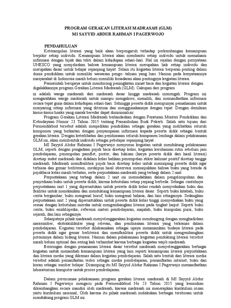 Contoh Literasi di Madrasah SMA | PDF