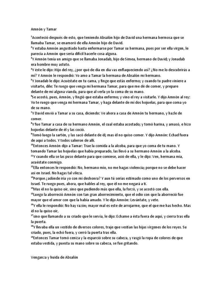 Amnón y Tamar | PDF | David
