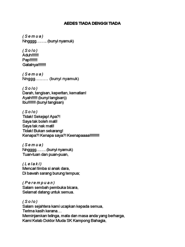 Teks Denggi | PDF | Seni & Disiplin Bahasa