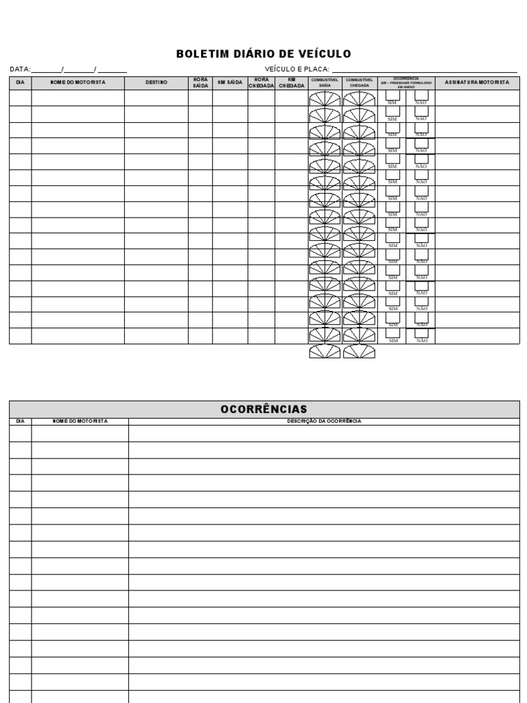 BDV Boletim Diario Veiculo | PDF | Veículos | Transporte