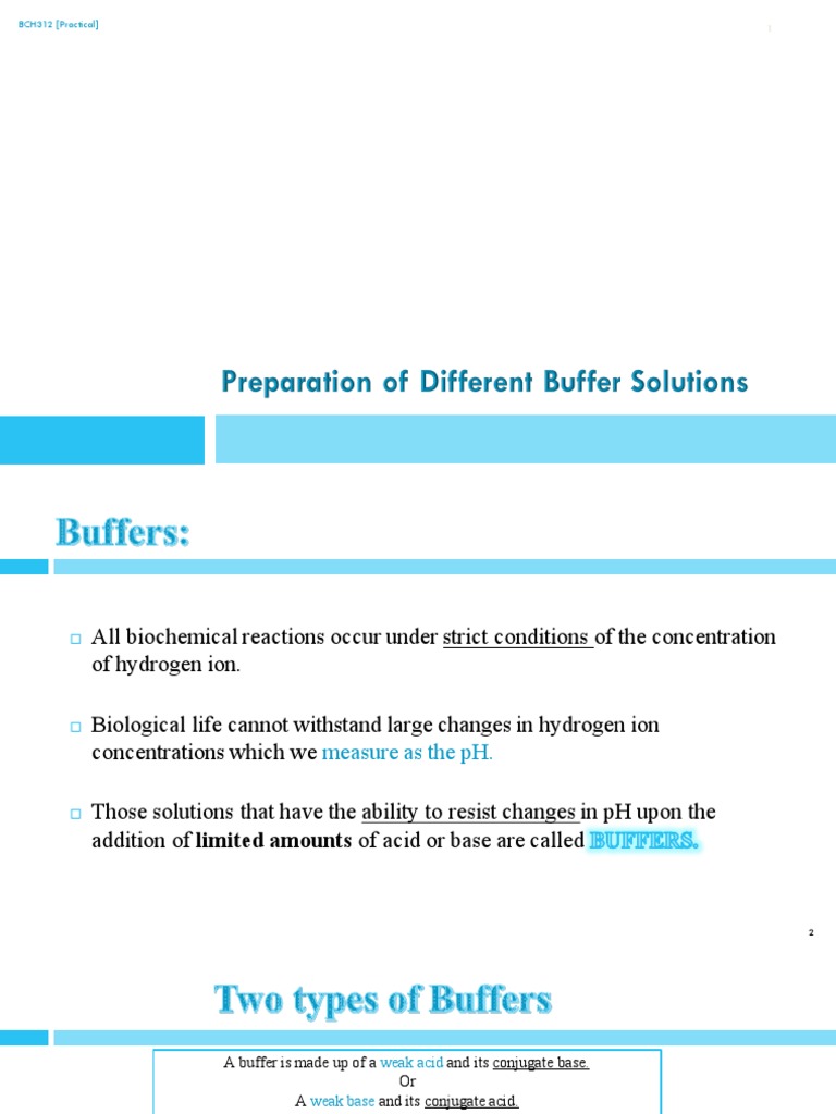 3 Preparation of Different Buffer Solutions | PDF | Buffer Solution | Acid