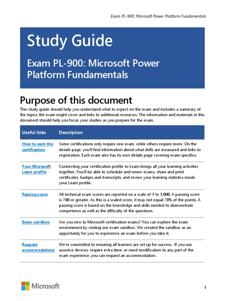 PL-900 Study Guide Overview | PDF | Mobile App | Computer Science