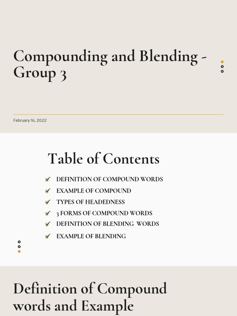 Compounding and Blending_Group 3 | PDF | Noun | Word