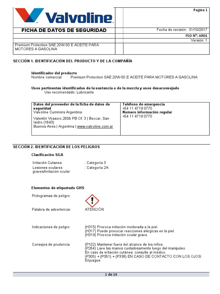 Aceite 20W50 | PDF | Agua | Transporte