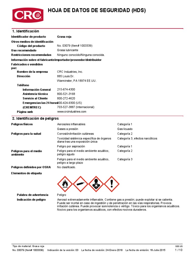 Grasa Roja Aa Special | PDF | Agua | Toxicología