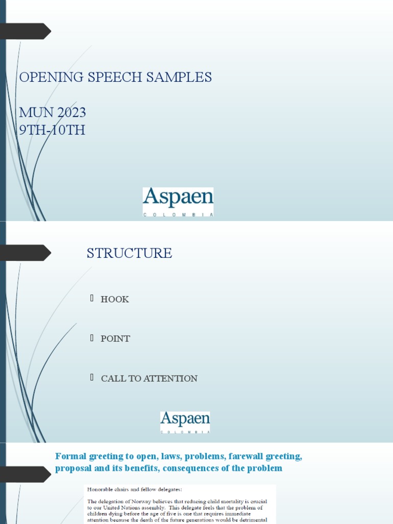 MUN 2023 Opening Speech Guide | PDF | Law