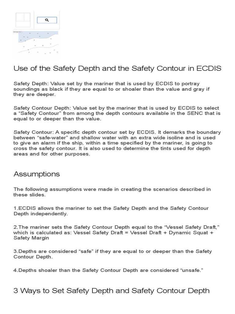 Safety Depth & Safety Contour in ECDIS - Knowledge of Sea | PDF