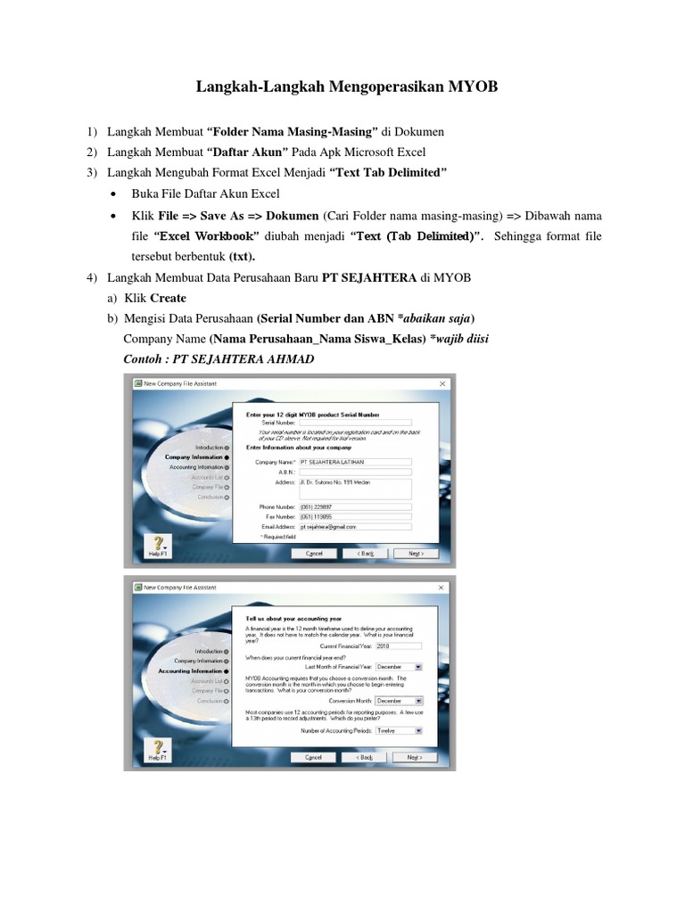 Langkah Langkah Myob | PDF