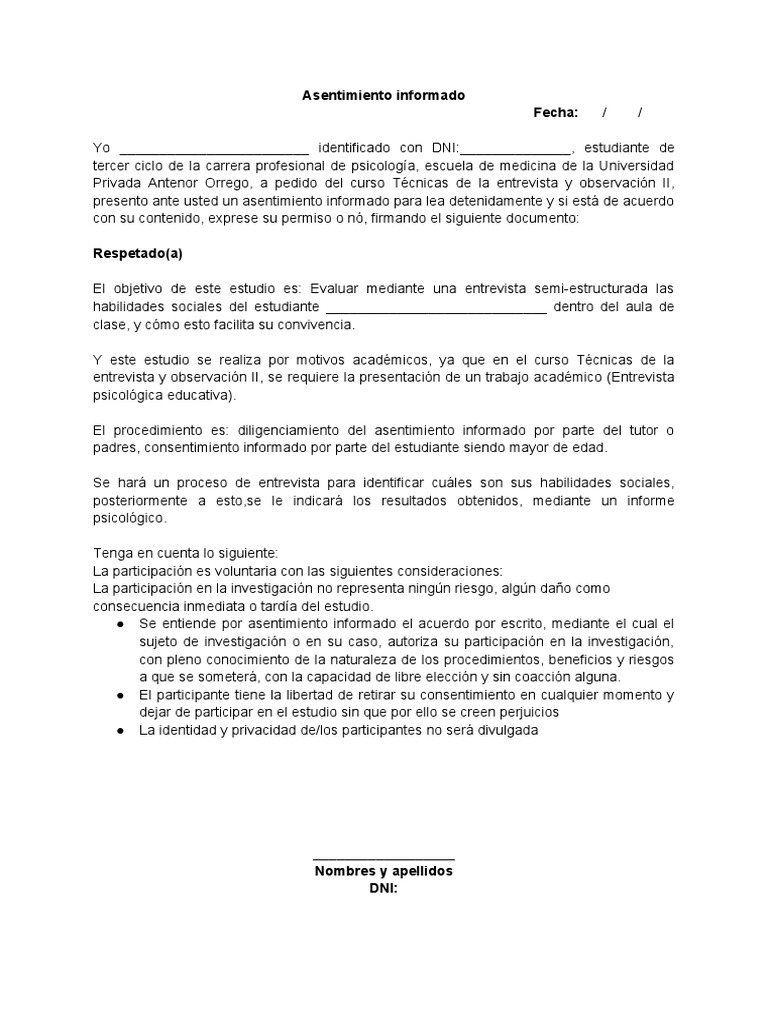Asentimiento informado | PDF