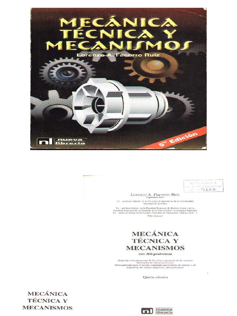 Mecánica Técnica y Mecanismos - Facorro Ruiz | PDF
