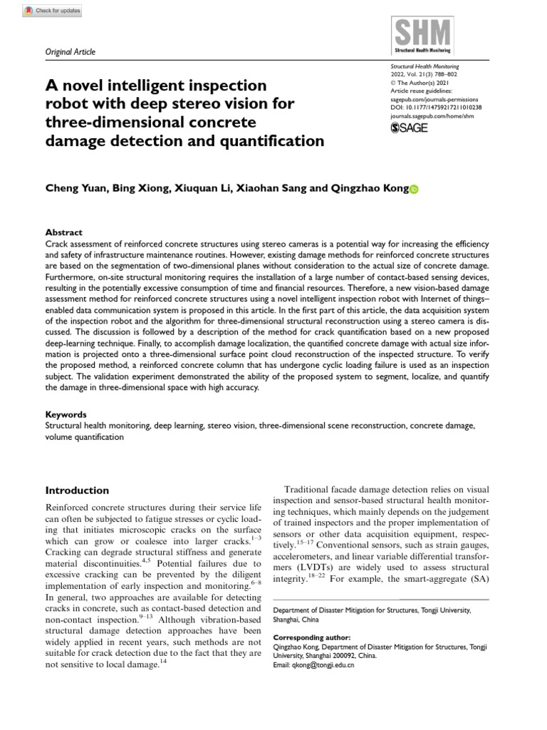 3D Concrete Damage Detection Robot | PDF | Image Segmentation | Deep Learning